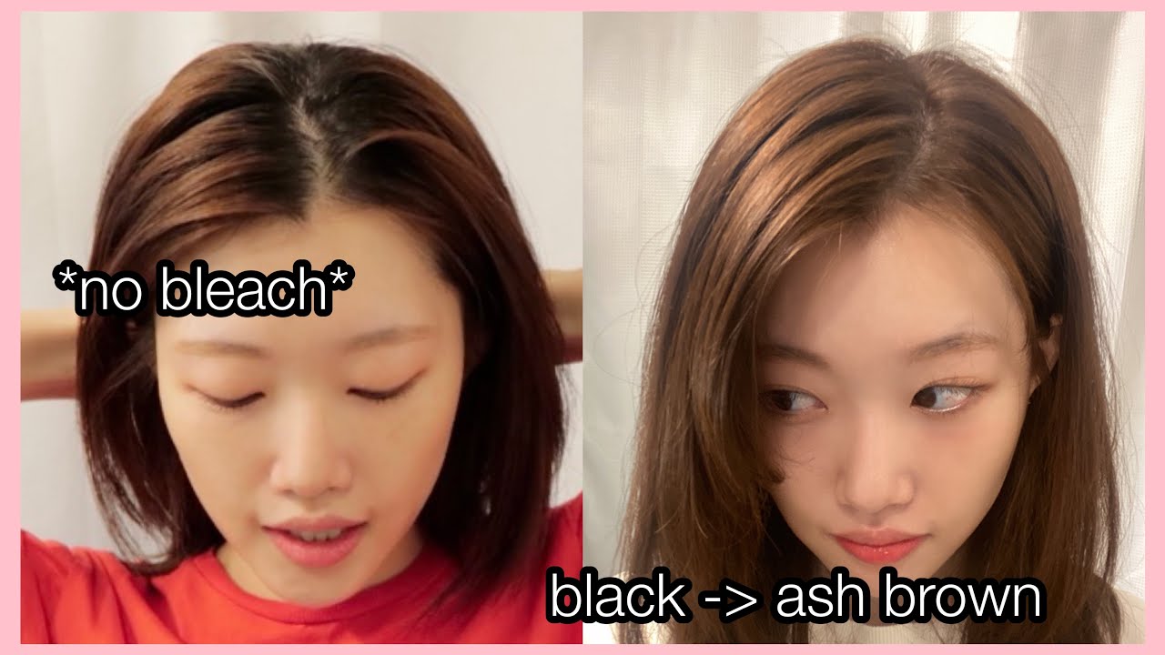 How to dye roots | from black to ash brown | no bleach - YouTube