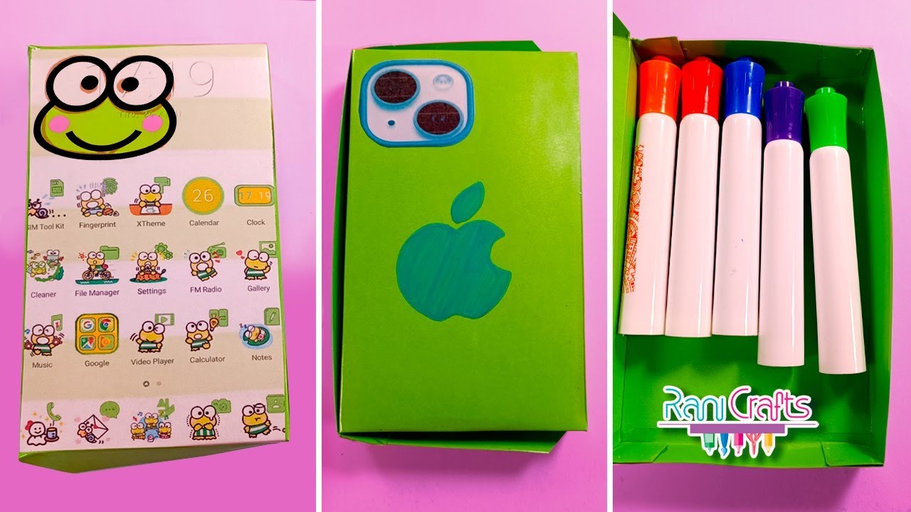 How to Make a Paper Pencil Box / DIY Paper Pencil Box Keroppi - YouTube