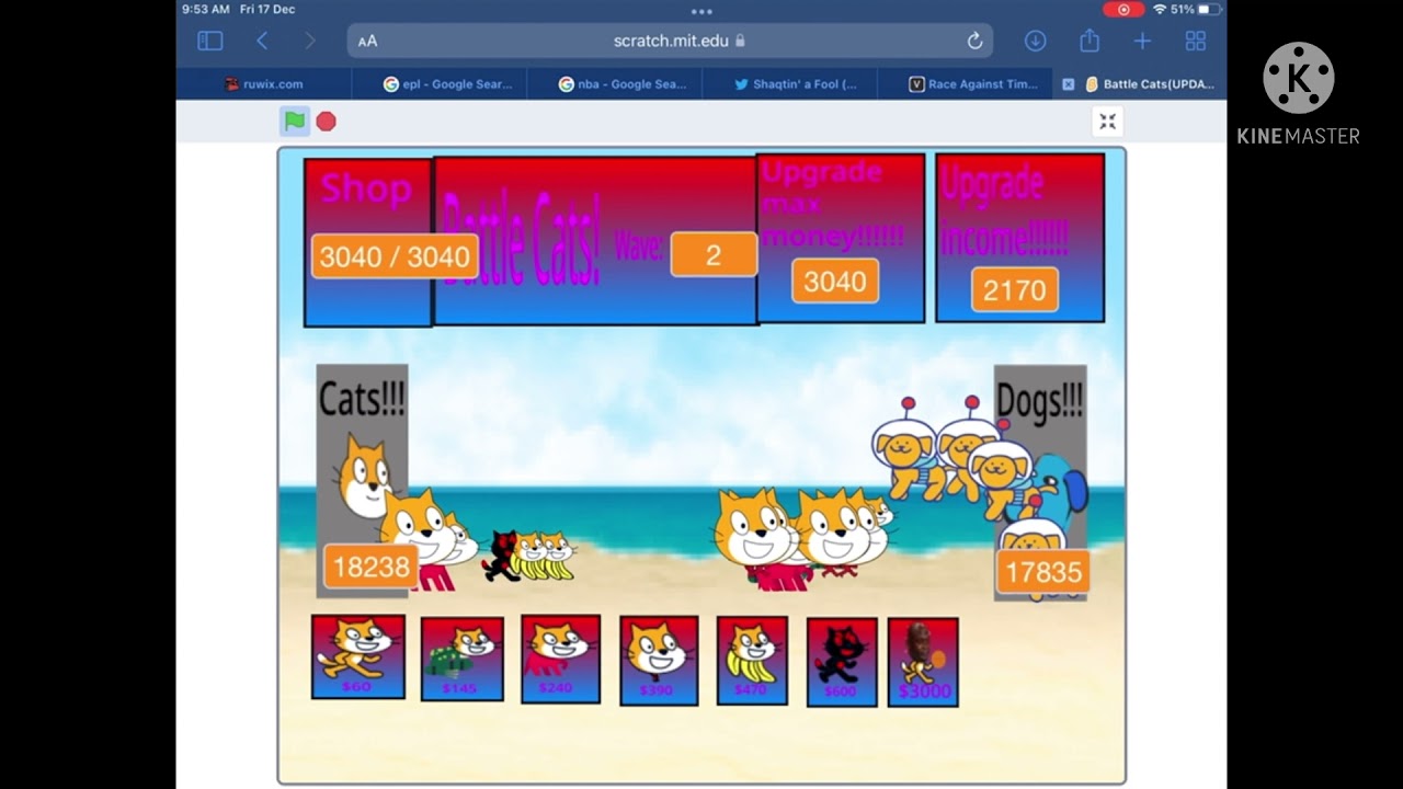My scratch battle cats game - YouTube