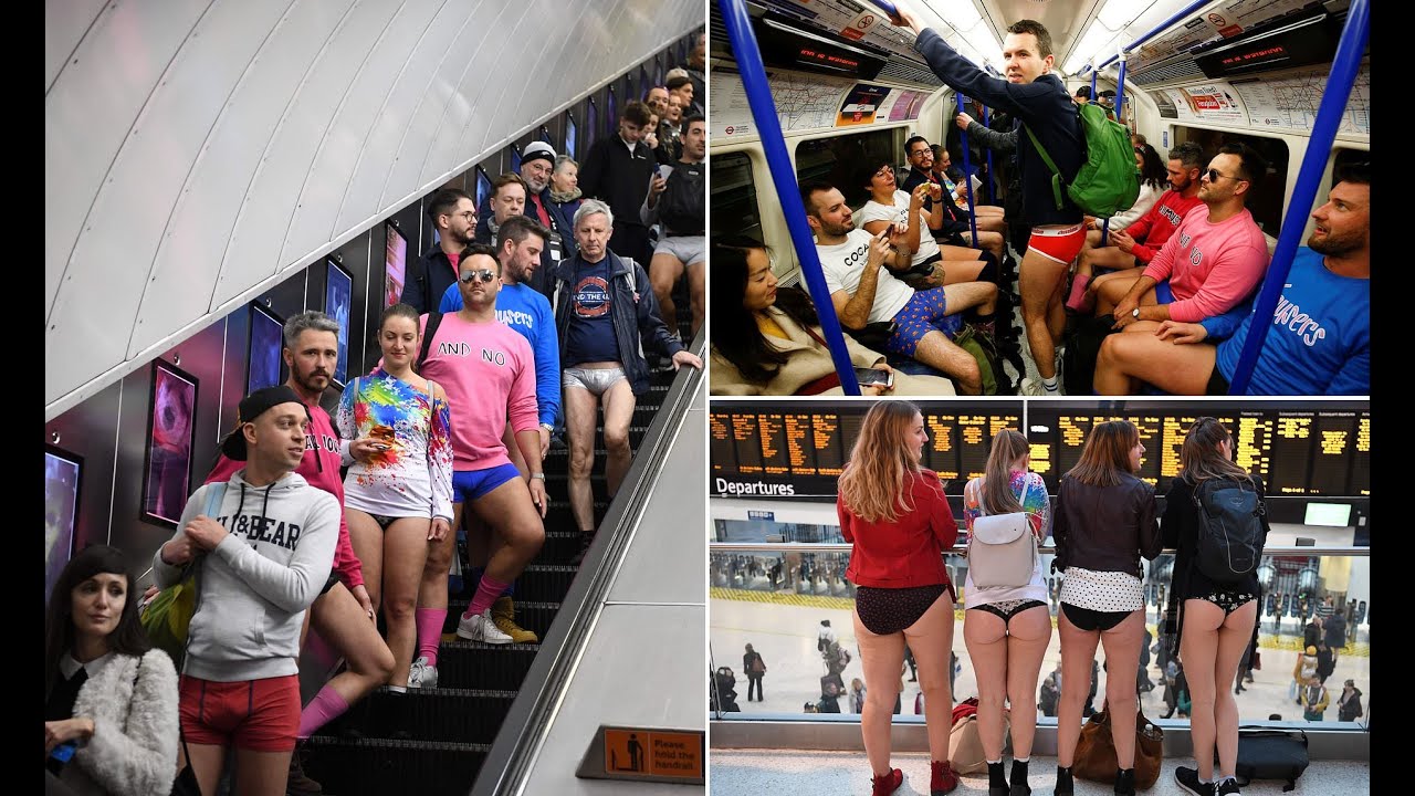 People travel without pants for 'No Trousers Tube Ride Day' in London ...