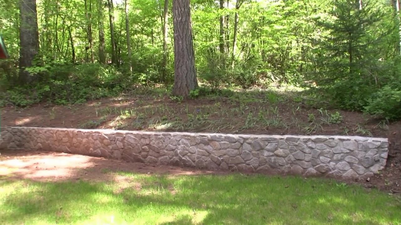 Extending the Stone Retaining Wall - YouTube