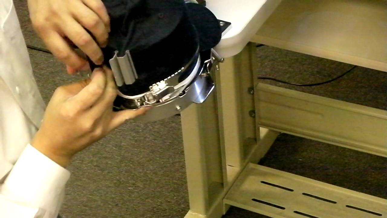 Embroidery on ballcaps with Happy HCD2 1-head embroidery machine - YouTube