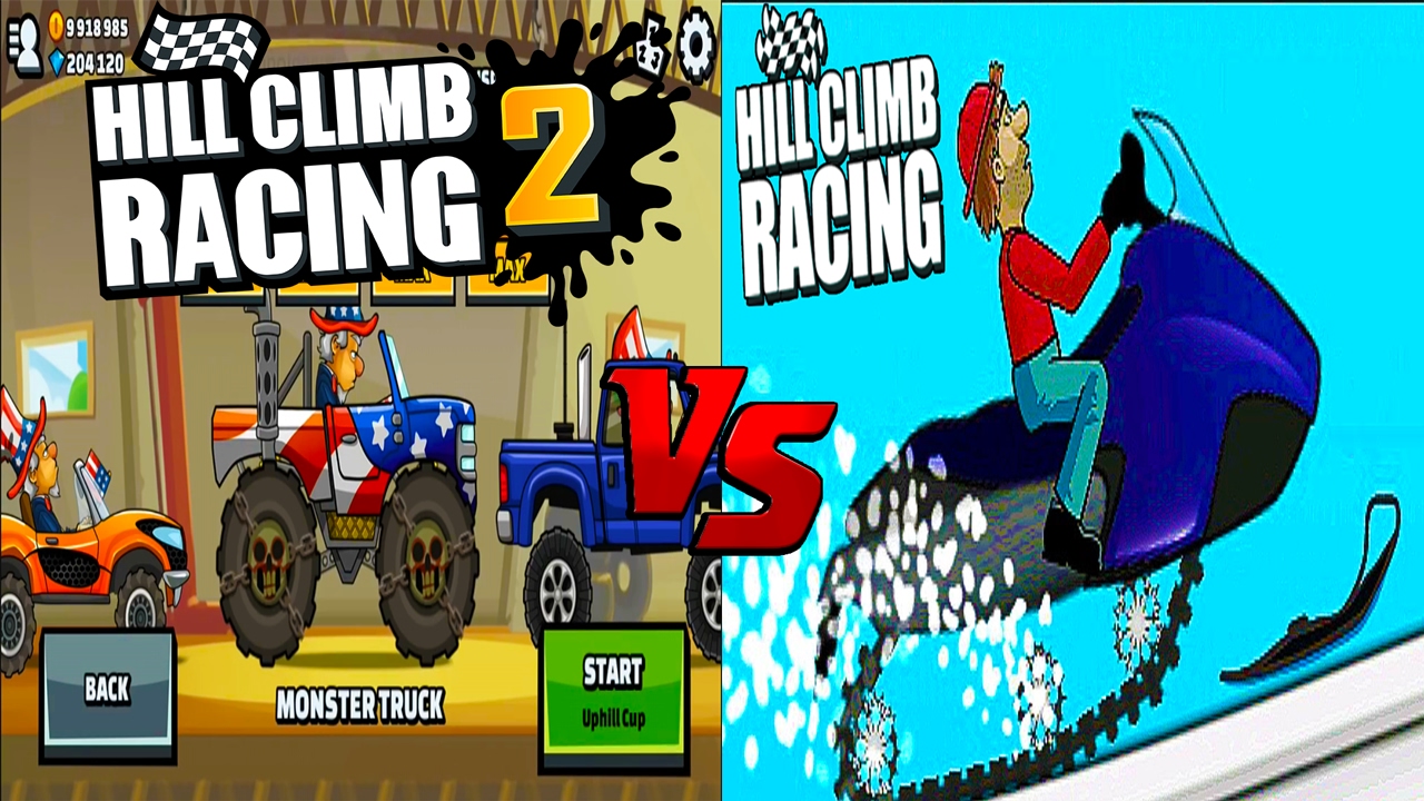 Hill Climb Racing 2 vs Hill Climb Racing 1 - USA Monster Truck Bundle ...