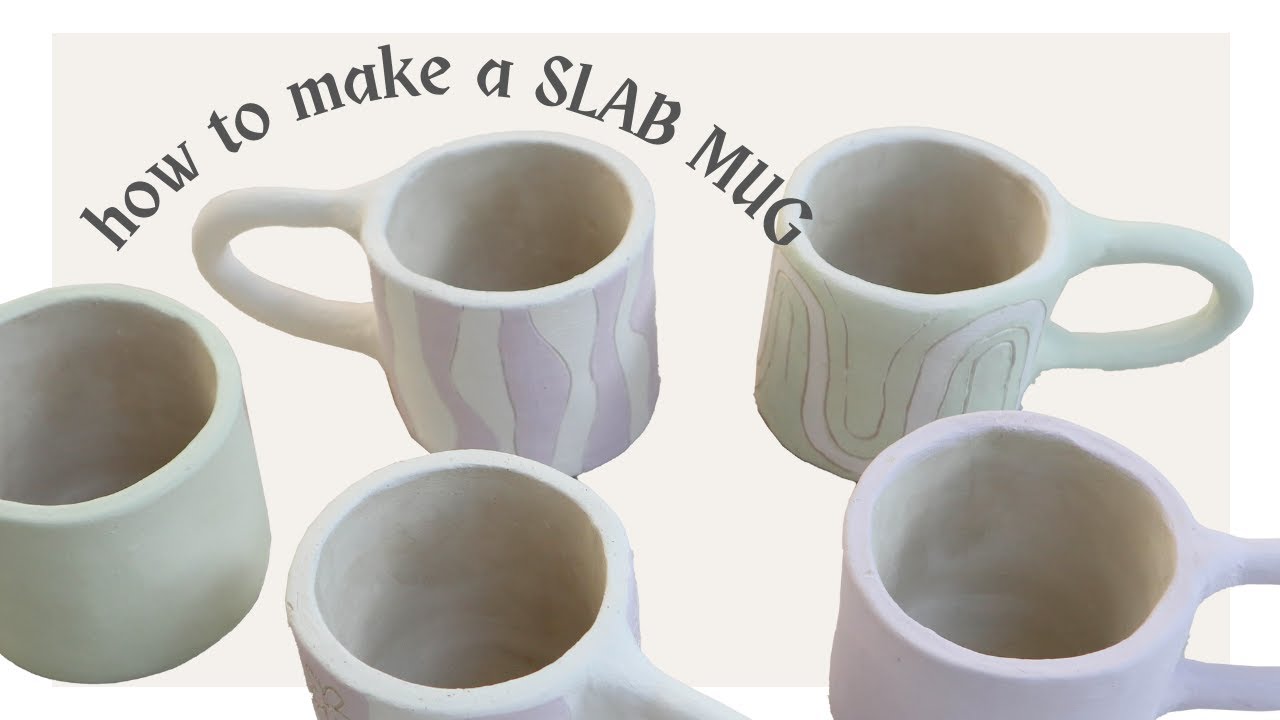 how to make a ceramic slab mug at home - no wheel needed 🌷 pottery ...