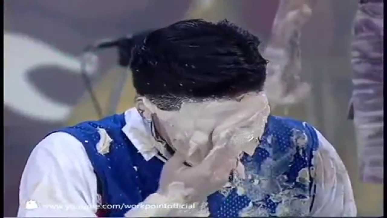 Handsome Guy Gets Pied - YouTube