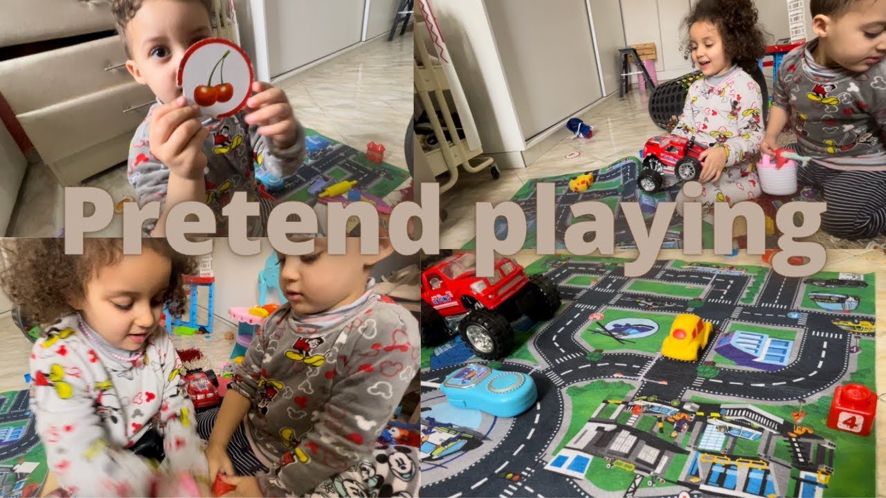 Fares and Amira playing with toys. kids playing. pretend playing - YouTube