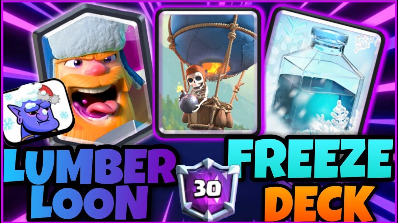8100+ TROPHIES W/ LUMBERLOON FREEZE DECK | CLASH ROYALE - YouTube