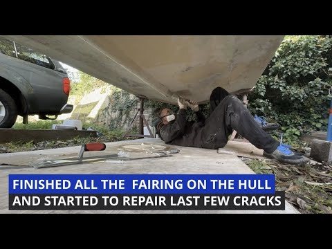 Finished all the fairing on the hull also sanded the rest of the cracks ...