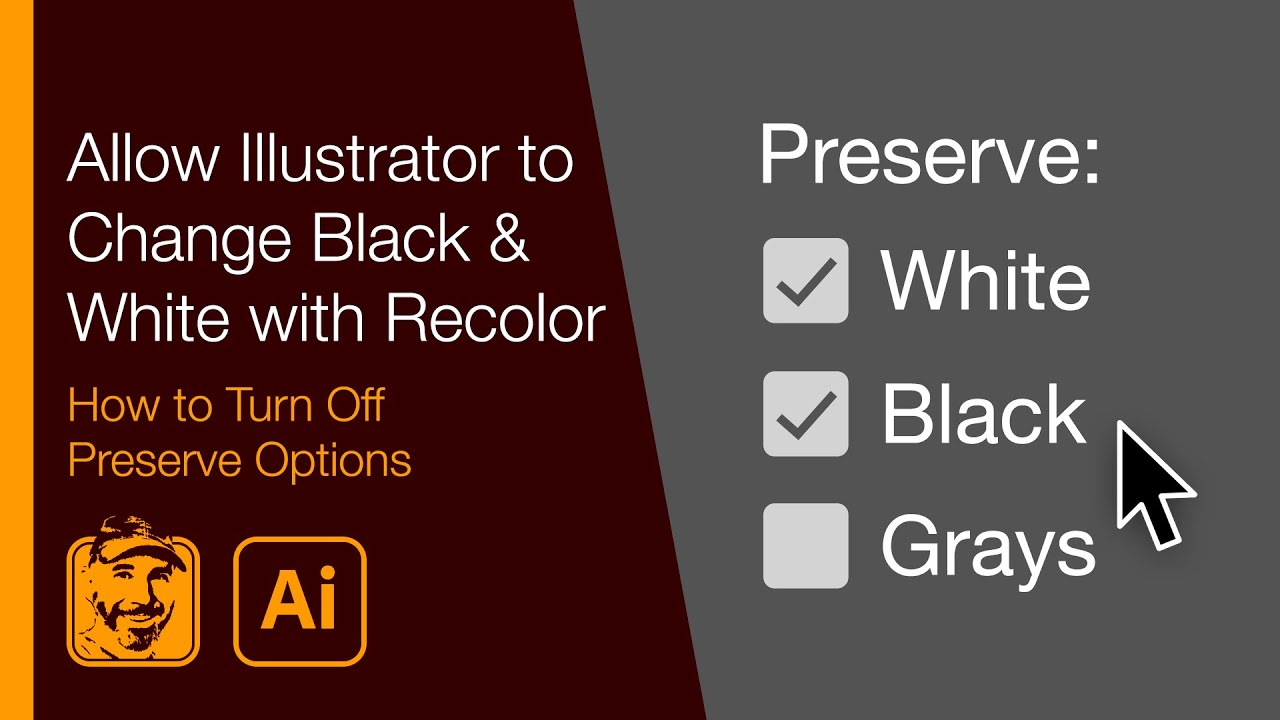 Allow Illustrator to Change Black & White with Recolor (How to Turn Off ...