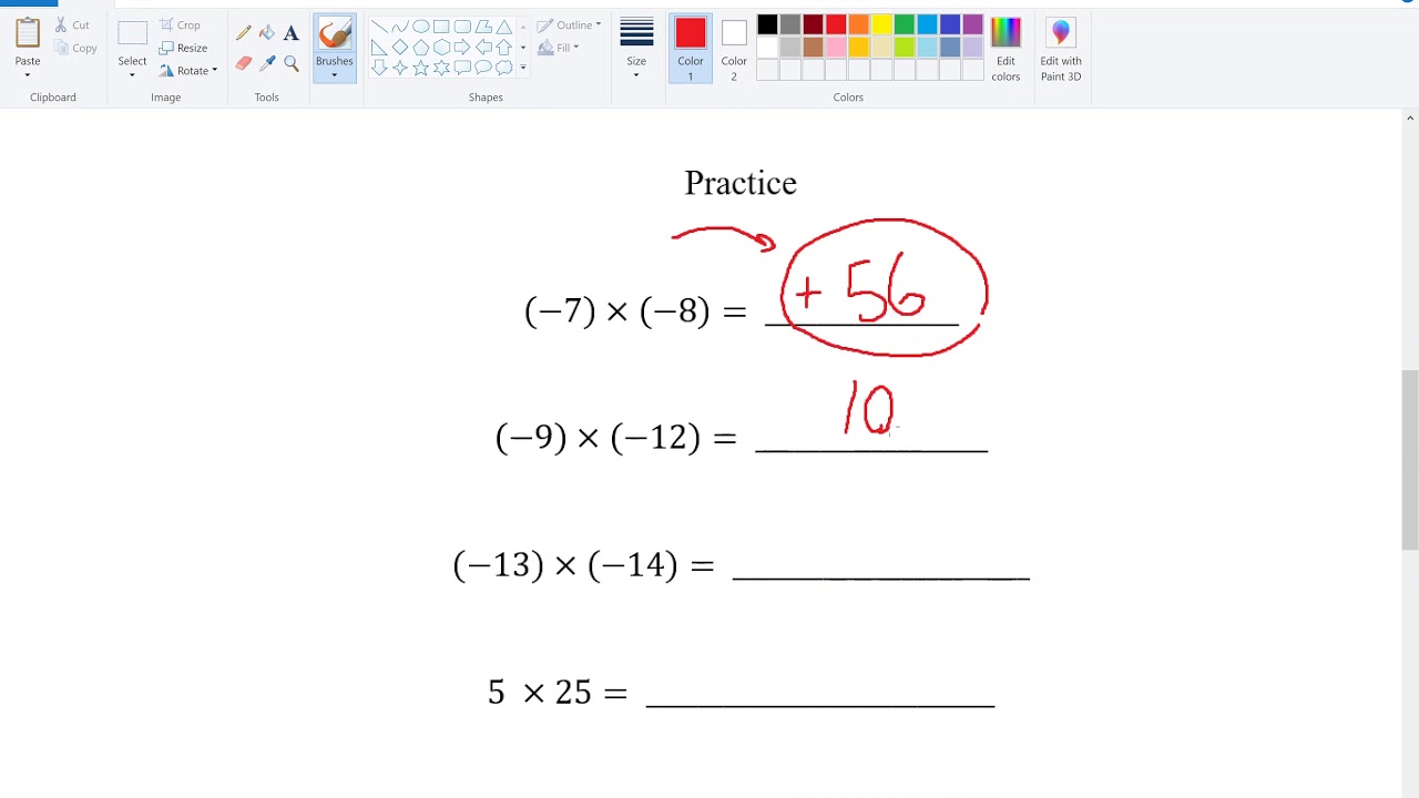 Math Day 27: Same Sign Multiply - YouTube