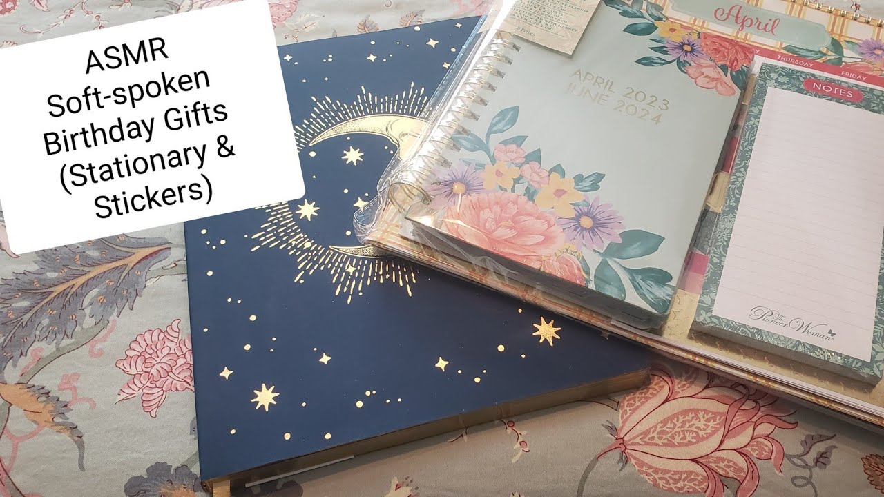 ASMR• Soft-spoken• Birthday Gifts (Stationary & Stickers) - YouTube