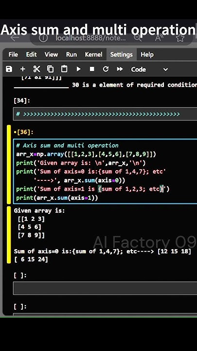 Sum And Multiply Operation Max And Min Number By Index Sort Method Of Array In Numpy Shorts
