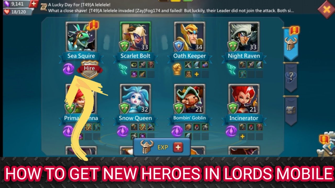 HOW TO GET NEW HEROES IN LORDS MOBILE | HOW TO HIRE NEW HERO IN LORDS ...
