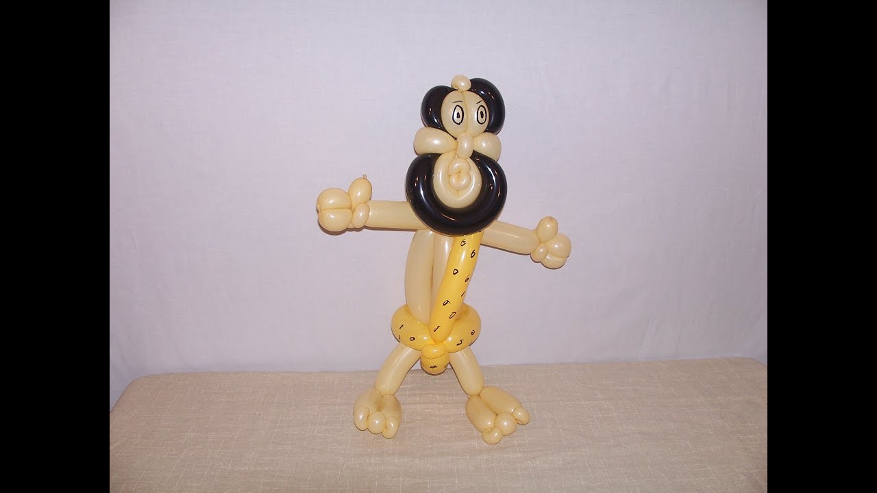Learn how to make a balloon animal Caveman using balloon twisting - YouTube