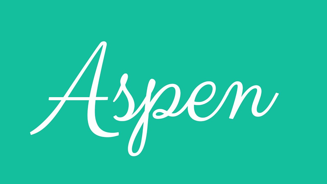 Learn how to Sign the Name Aspen Stylishly in Cursive Writing - YouTube