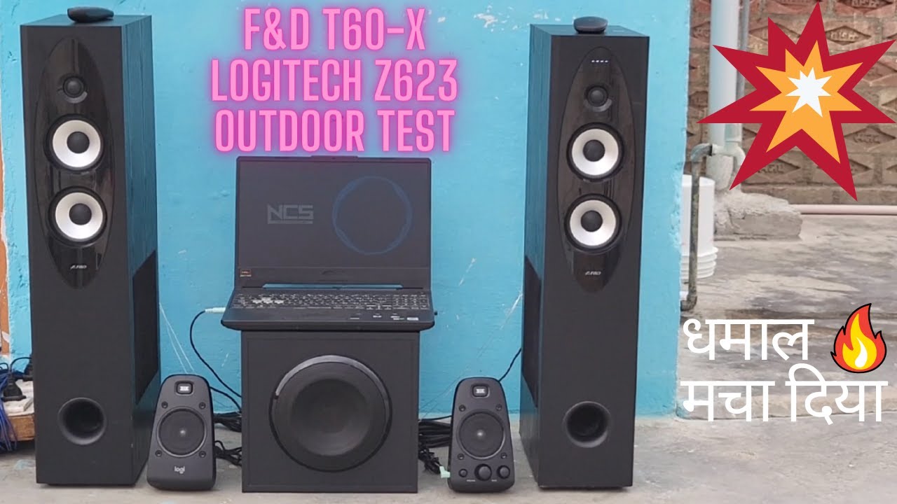 Logitech Z623 vs F&D T60-X Tower Outdoor Sound Test | Logitech is on ...