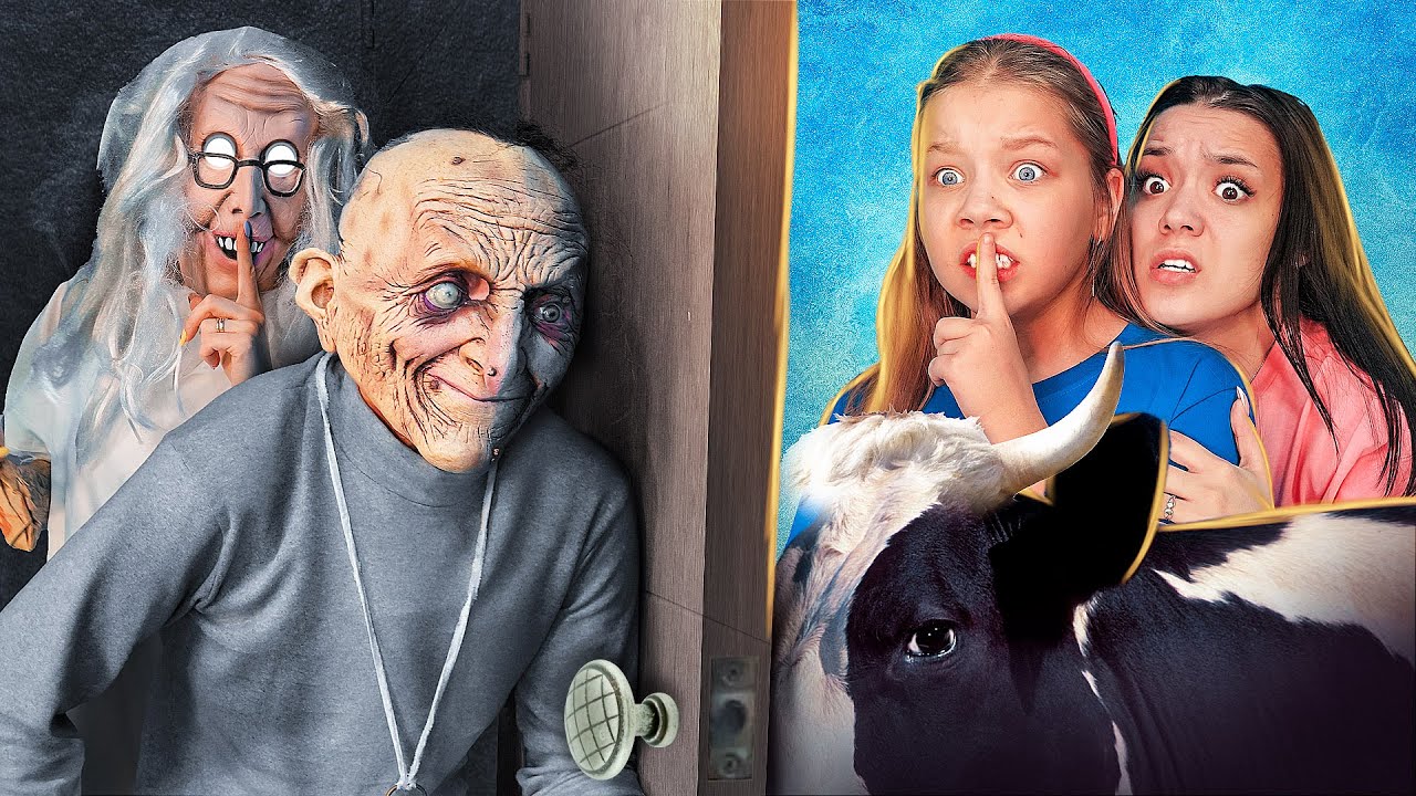 Xenia on holiday with Granny and Grandpa in real life! Funny moments ...