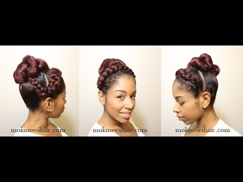 Braided Crown Bun - YouTube