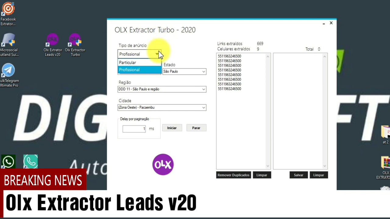 Tutorial Olx Extractor Leads Whatsapp ilimitados - YouTube