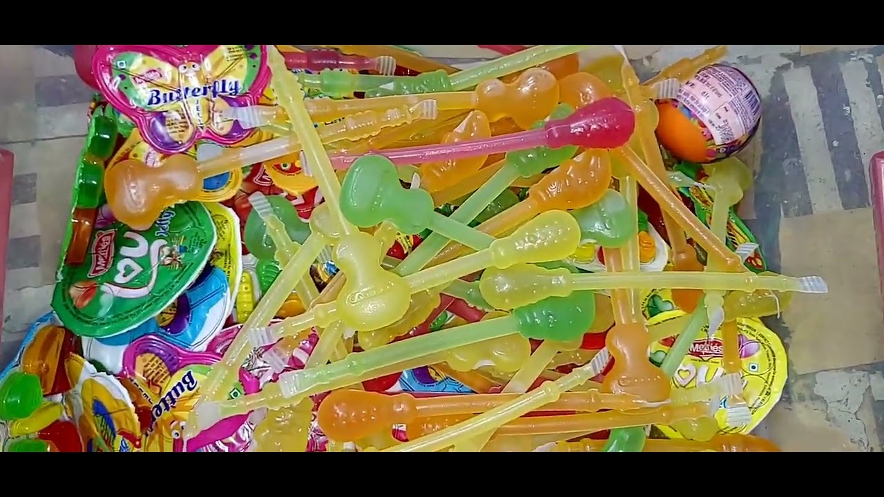 2 mins satisfying video some lot's of big stick 🍡🏒 jelly and yummy love ...