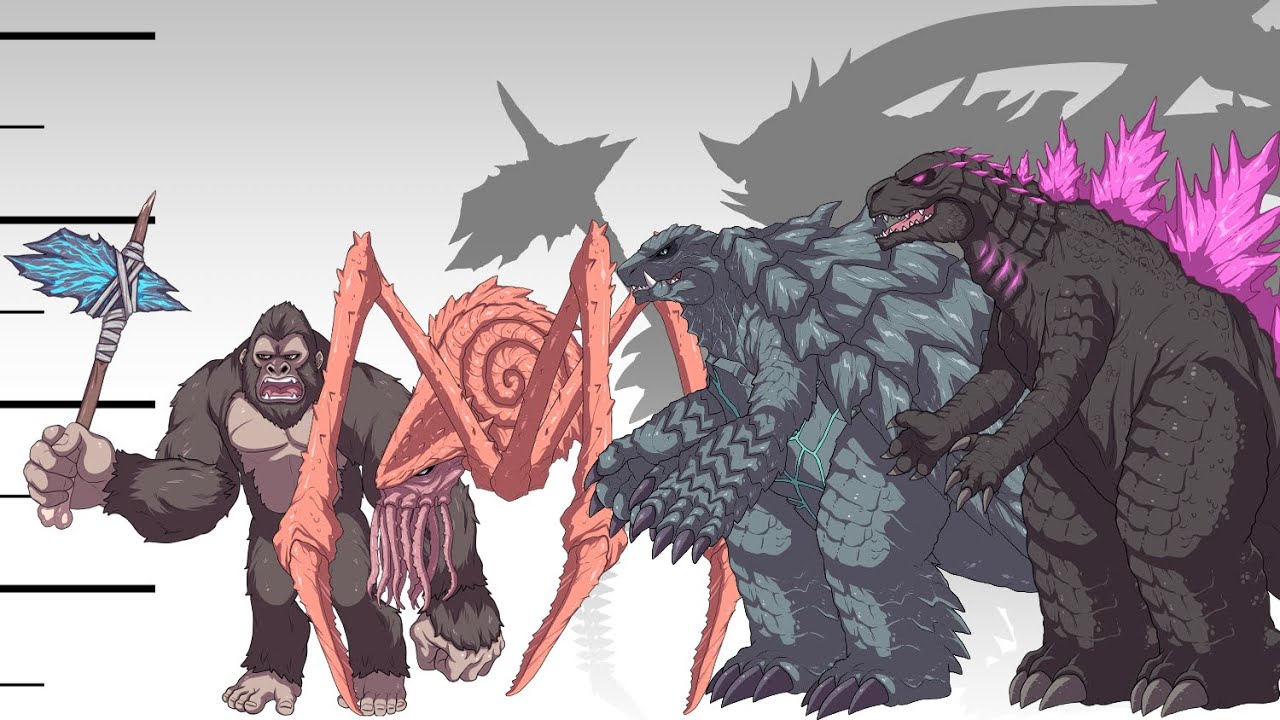 GODZILLA Monster Gamera Hybrid Evolution Size Comparison Animation ...