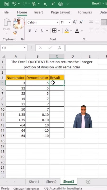 🚀How to QUOTIENT function in Excel #computereducation #excel #computereducation - YouTube