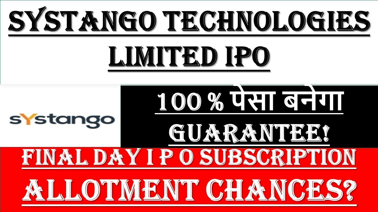 Systango Technologies IPO FINAL DAY SUBSCRIPTION | Systango ...
