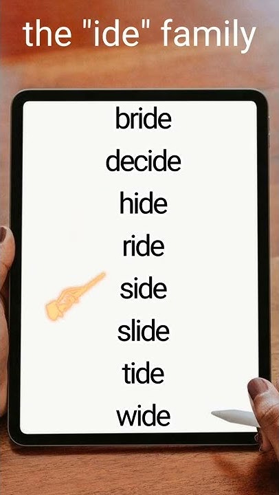 ⚡LEARN ENGLISH FAST|| WORD FAMILIES|| THE "ide" FAMILY⚡ - YouTube