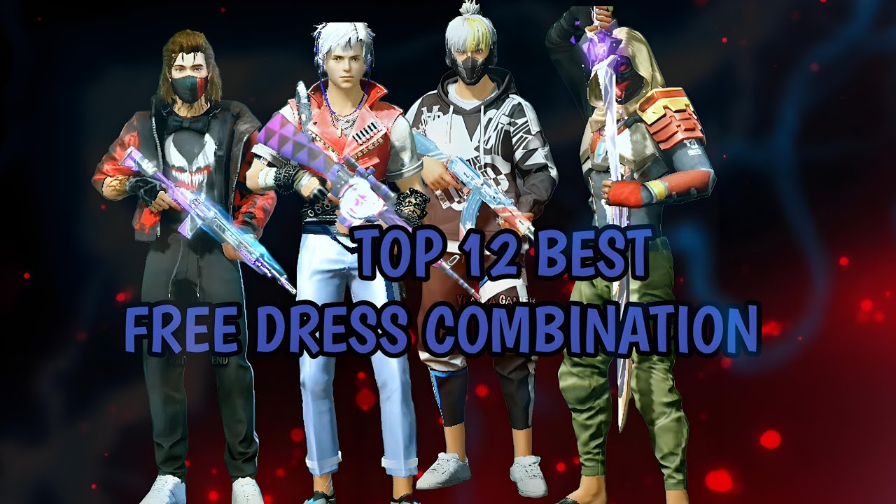 TOP 12 BEST *FREE* BUNDLE COMBINATION WITH NO TOPUP DRESS FREEFIRE ...