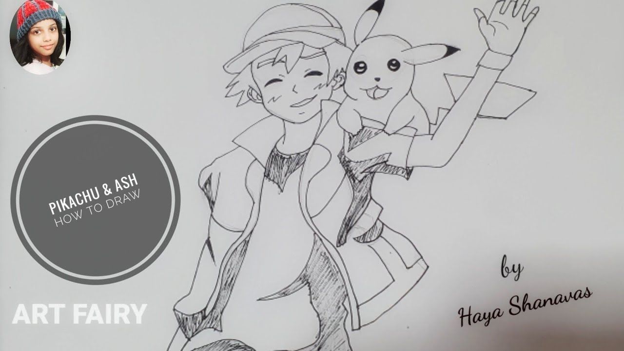 DRAWING ASH AND PIKACHU / How To Draw Pikachu / Time lapse - YouTube