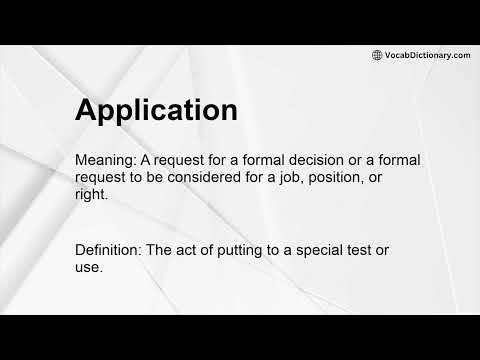 Application Meaning - YouTube