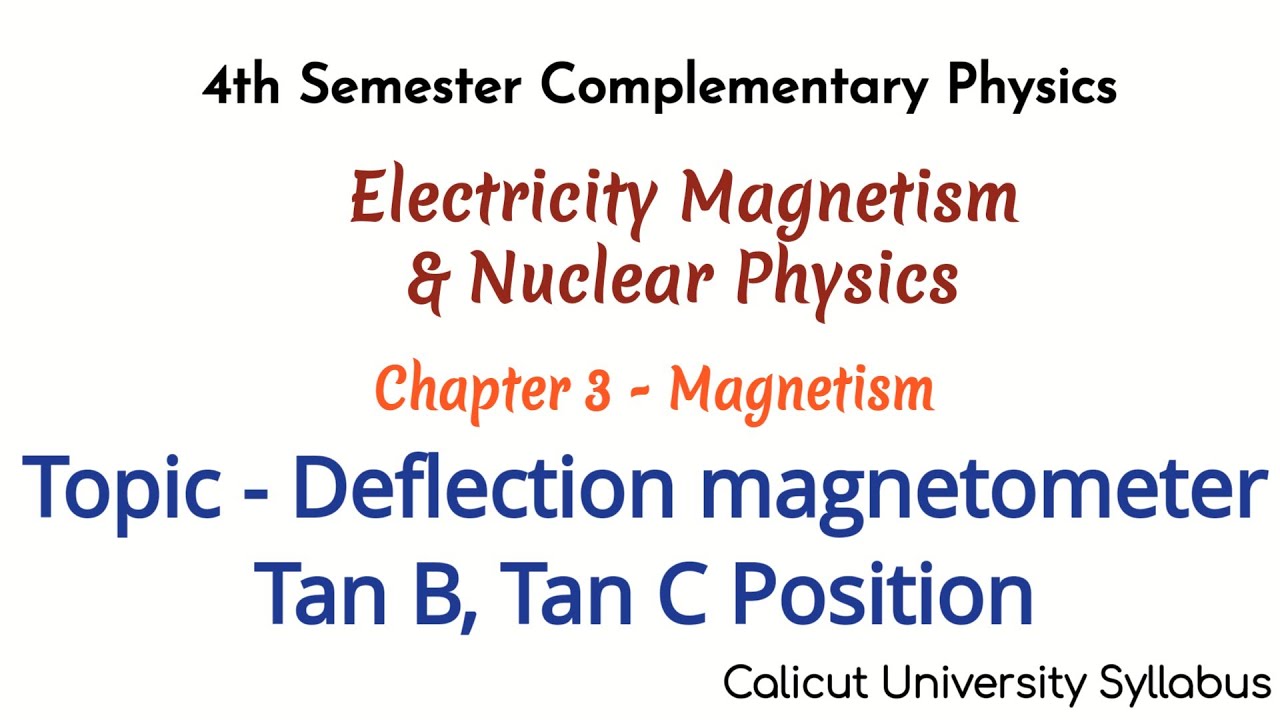 #Deflection magnetometer Tan B & Tan C position #fourth semester ...