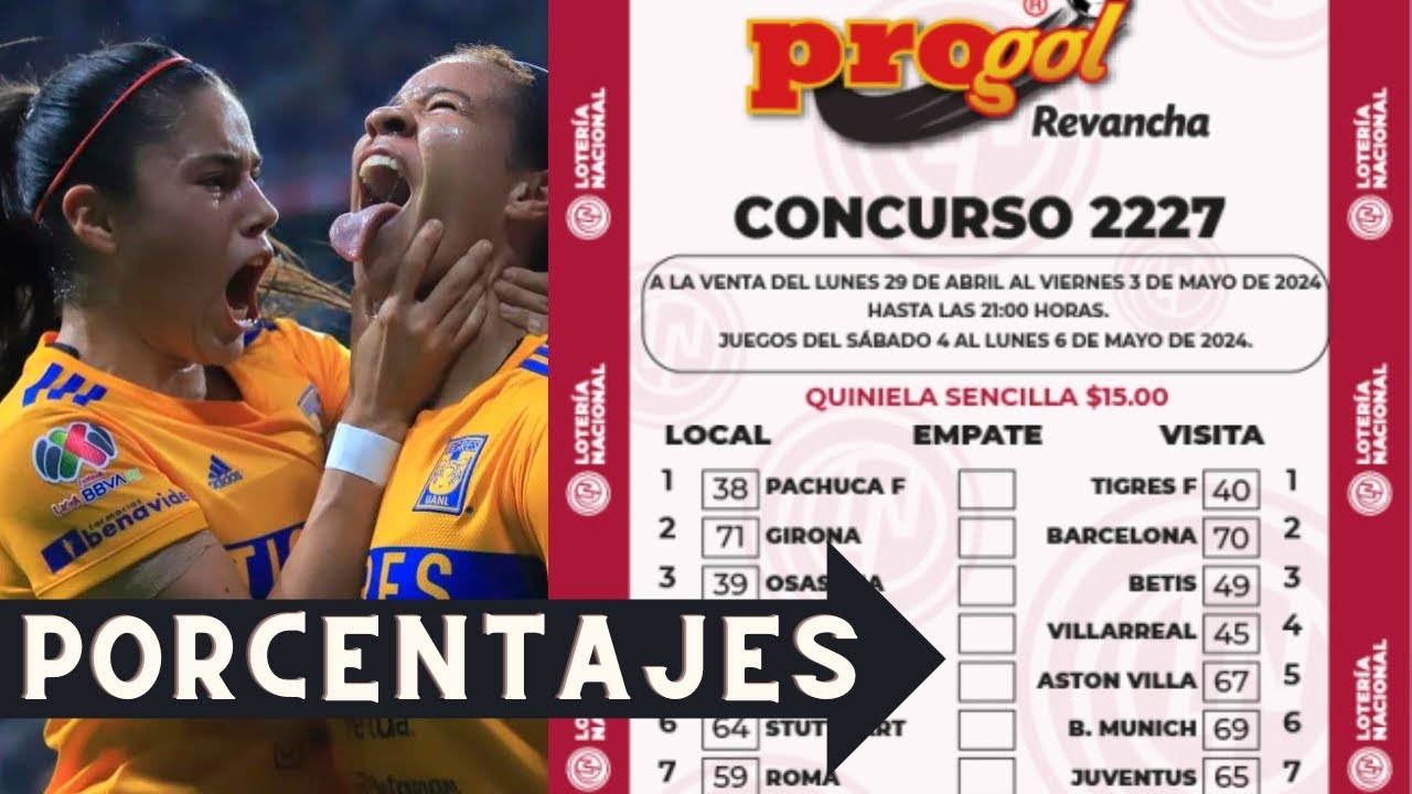 Pronosticos Progol 2227 con Porcentajes - YouTube