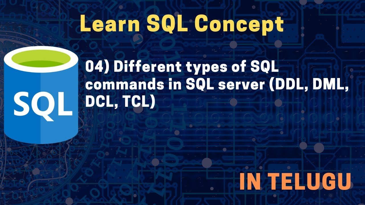 04) Different types of SQL commands in SQL server - YouTube