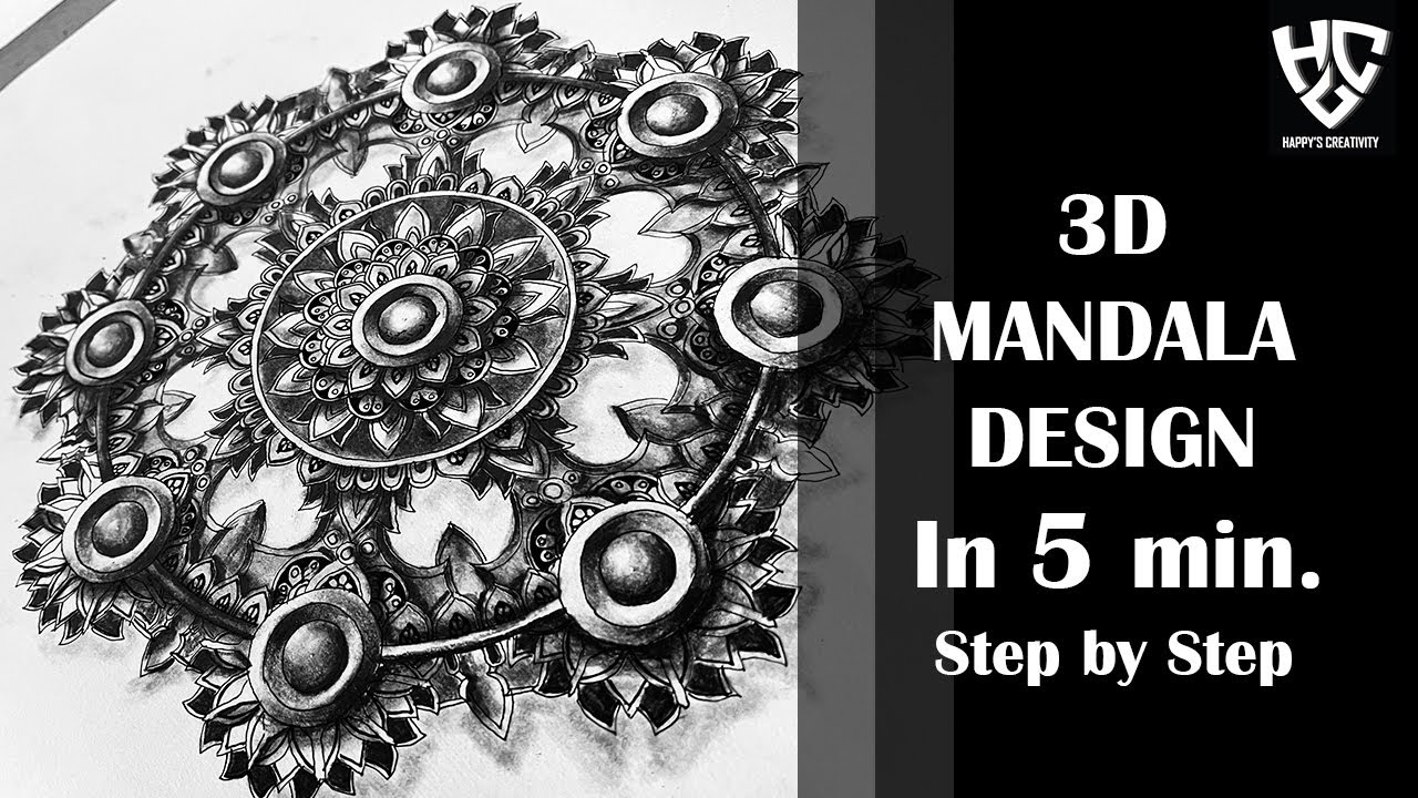 3D Mandala Art in 5 Minutes | Step by Step | Happy's Creativity - YouTube
