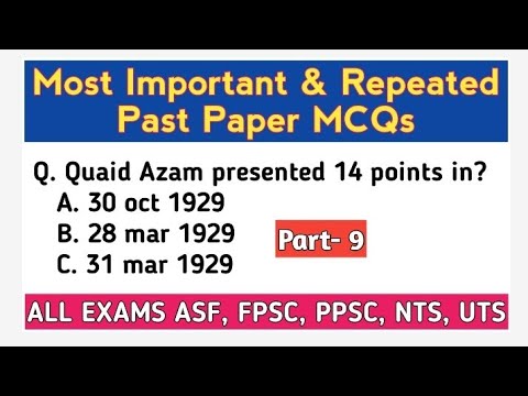 Past papers|ppsc|fpsc|nts|general knowledge|pak study|history|SI|fia ...