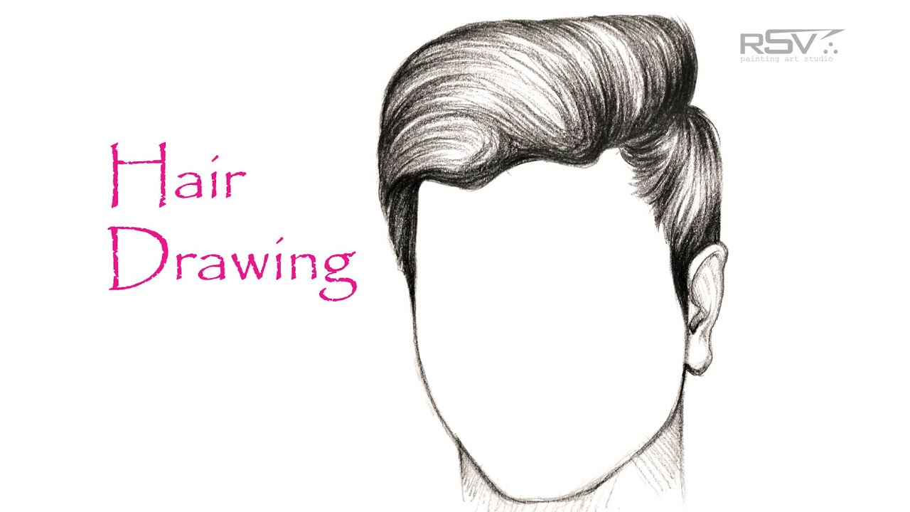 How to draw hair || Men's Hair - 6 || Pencil Drawing || Black and white ...