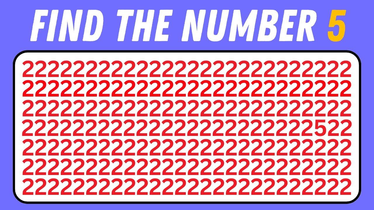 Find the ODD Number - Letter - Spot the Difference Game - YouTube