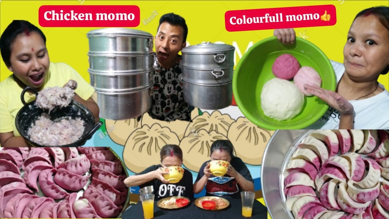 colourful momos wow👌non.veg unique steam momos🤤katy mitho👍 ...