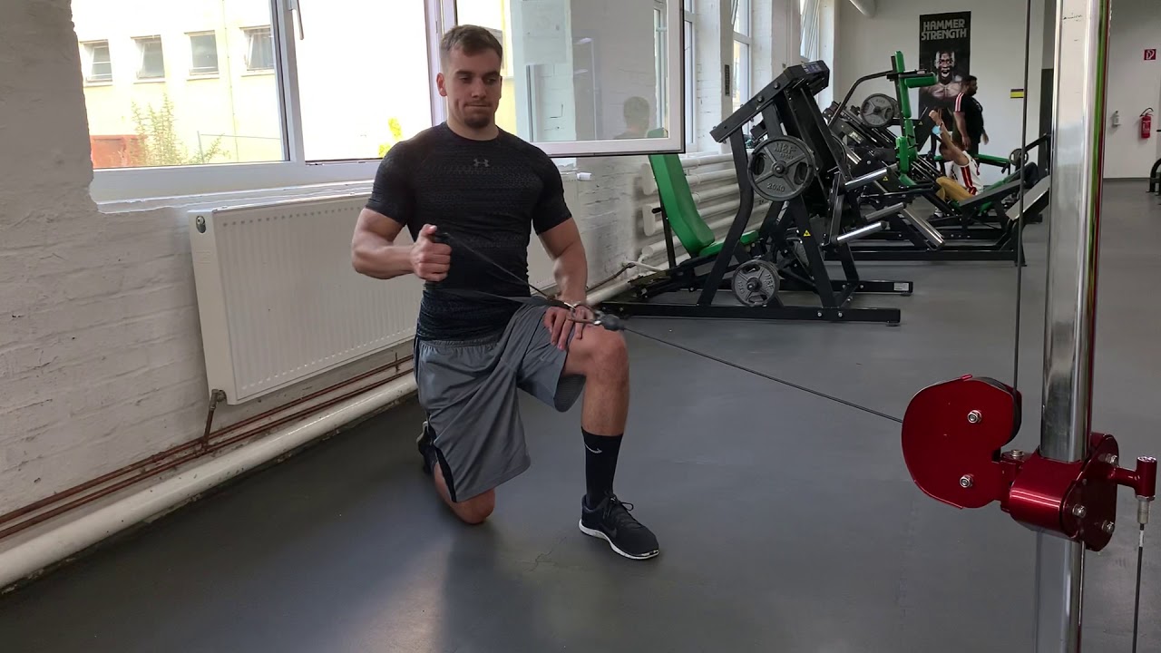 Kneeling Isolateral Cable Row - YouTube