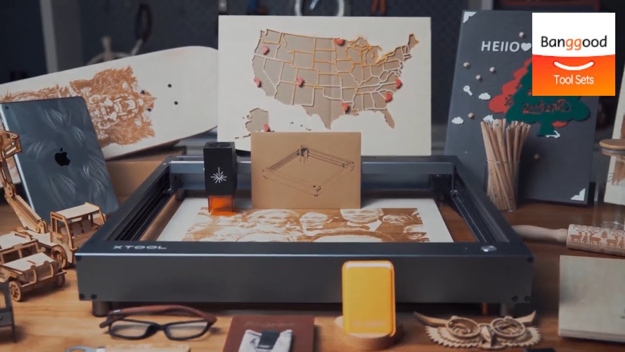 Makeblock xTool D1 Laser Engraving Machine - Banggood Tool Sets - YouTube