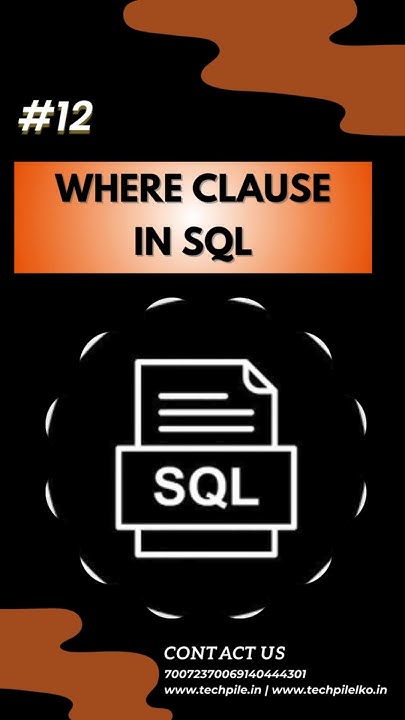 🔥SQL WHERE clause || SQL Tutorial for Beginners - YouTube