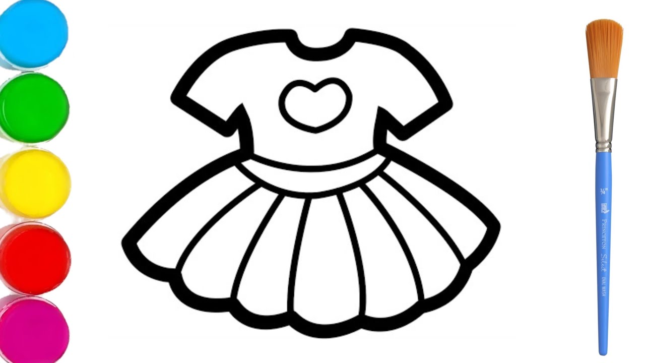 How To Draw Girl Dress For Kids & Toddlers l Easy Drawing For Kids l ...