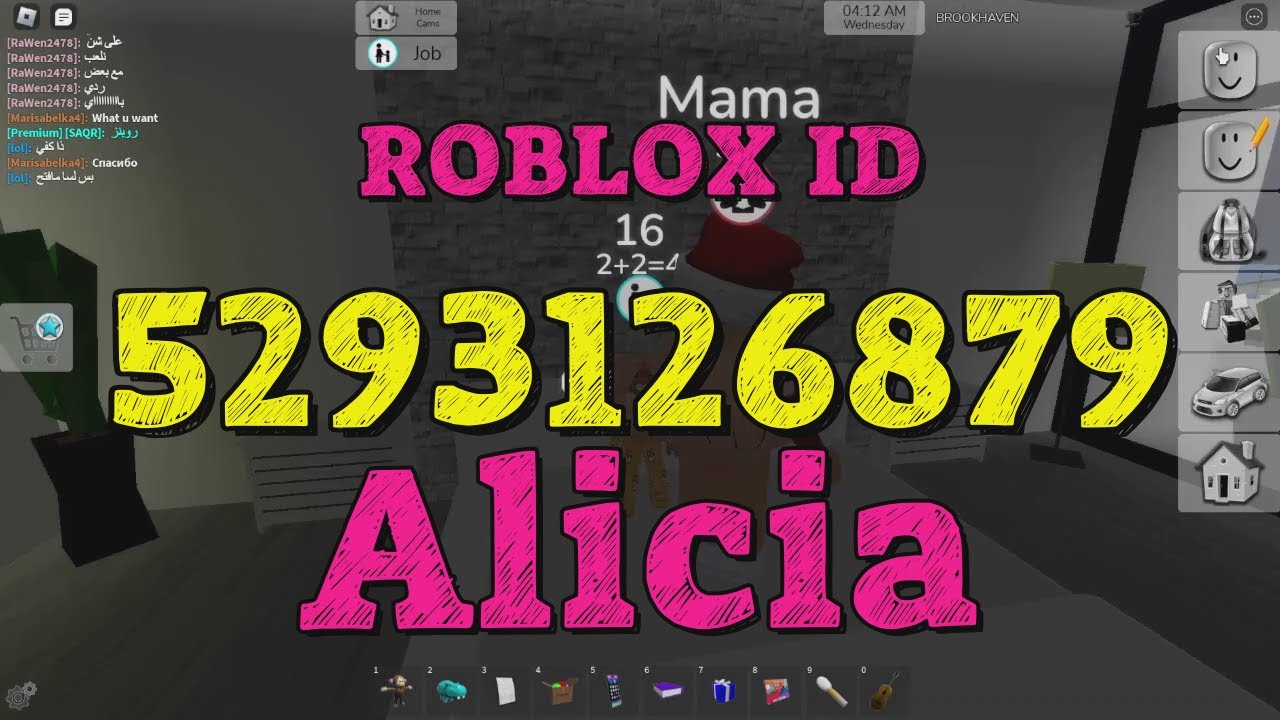 ALICIA Roblox Song Codes - YouTube