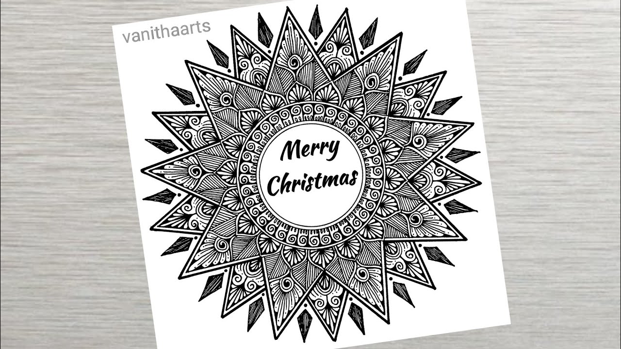 Merry Christmas Mandala Art | How to draw Mandala for Beginners # ...