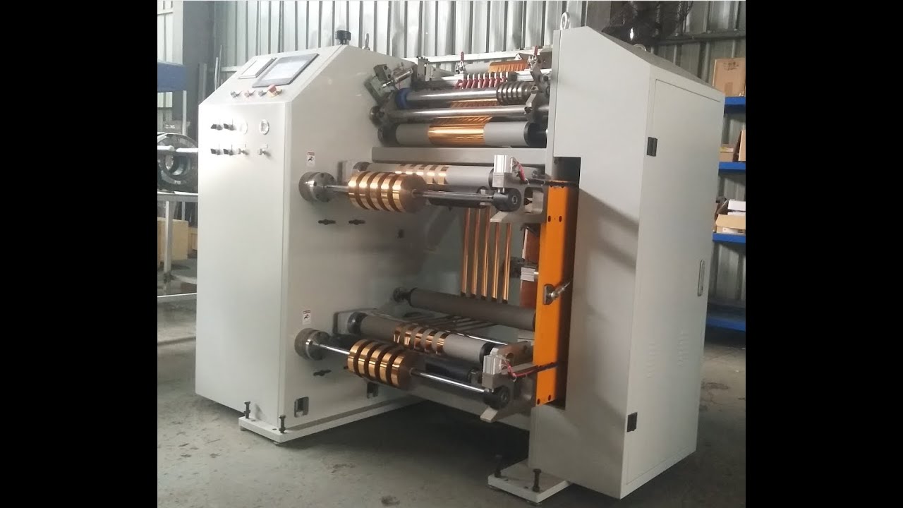 HS650 small slitter cuts hot foil on 1 inch core - YouTube