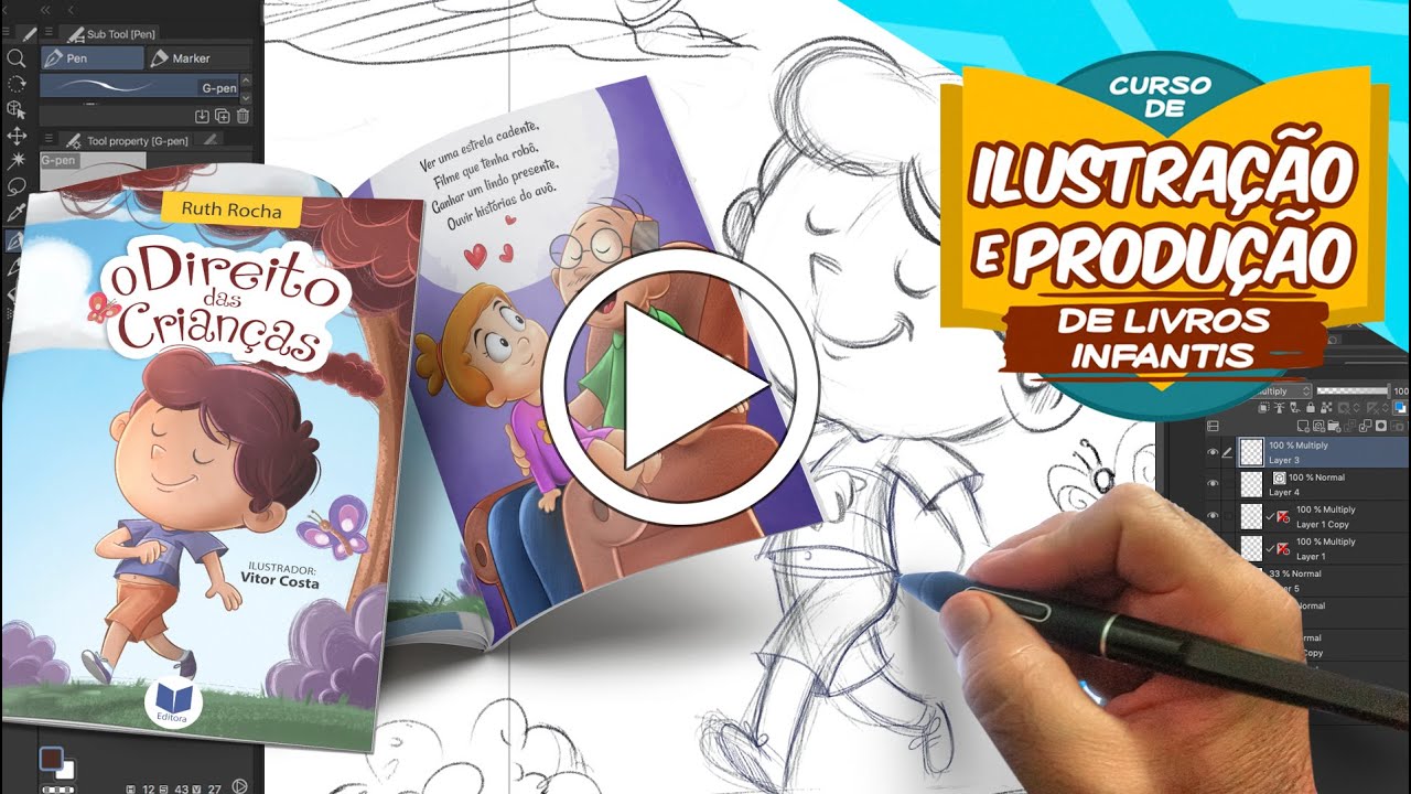 Chegou o Curso de Ilustração e Produção de Livros Infantis - YouTube