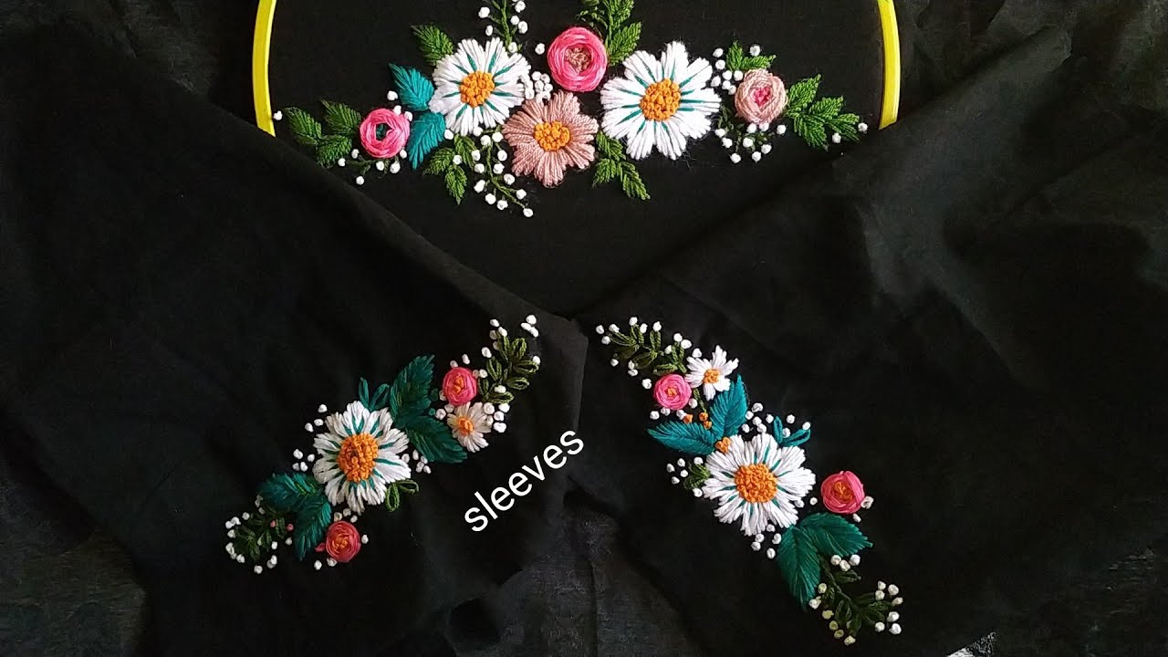 Simple Baby Frock Design।।Frock Design।।Floral Hand Embroidery।।ফ্রক ...