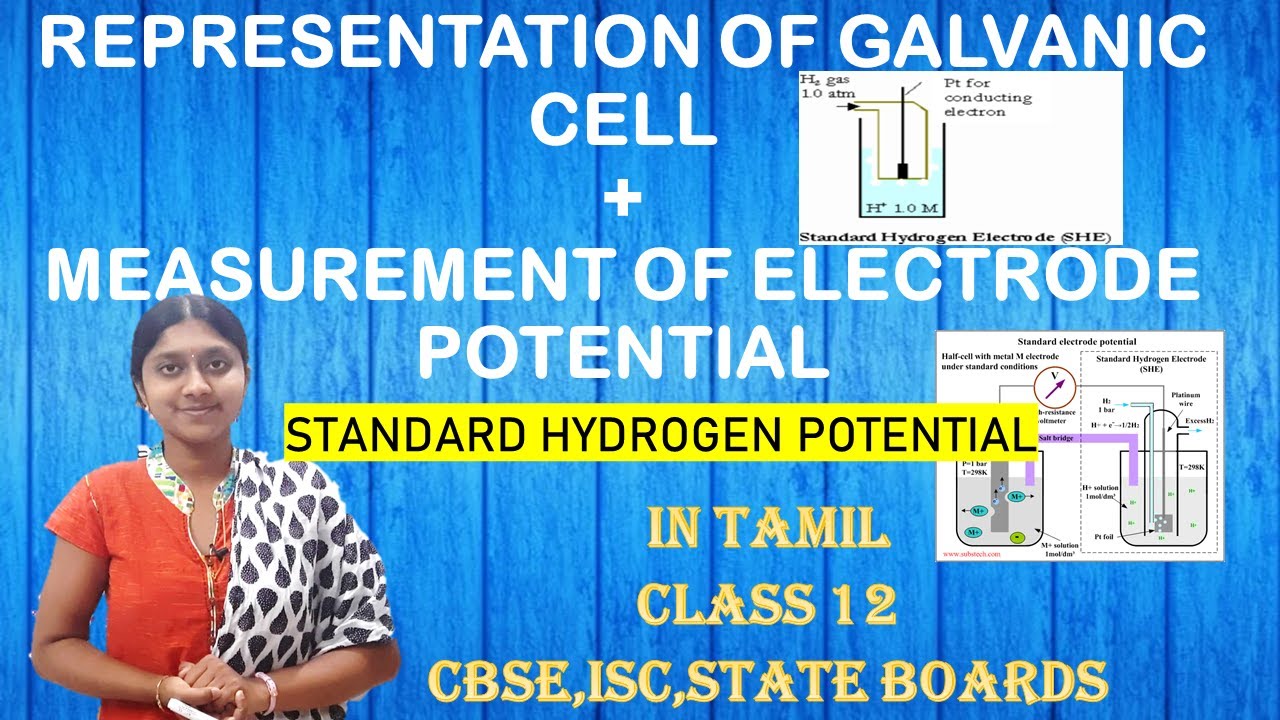 Representation Of Galvanic Cell| In Tamil| Standard Hydrogen Electrode ...