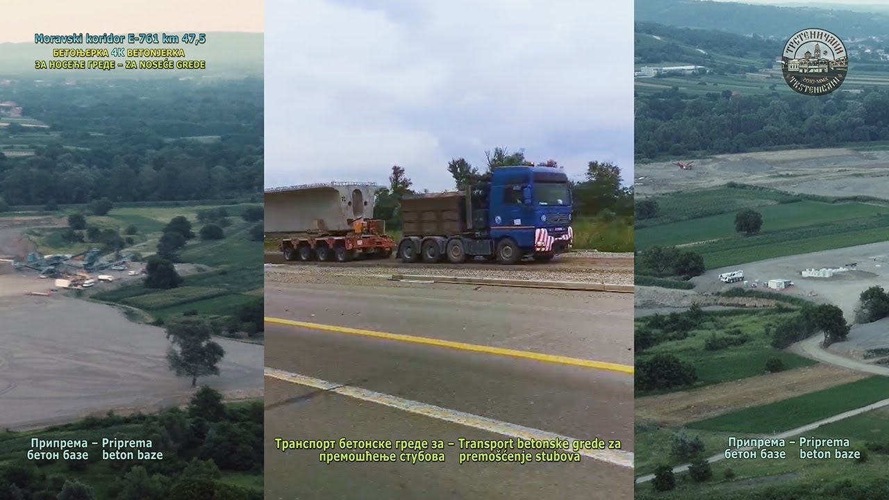 MORAVSKI KORIDOR autoput E-761 – 4K: Noseća greda i beton baza ...